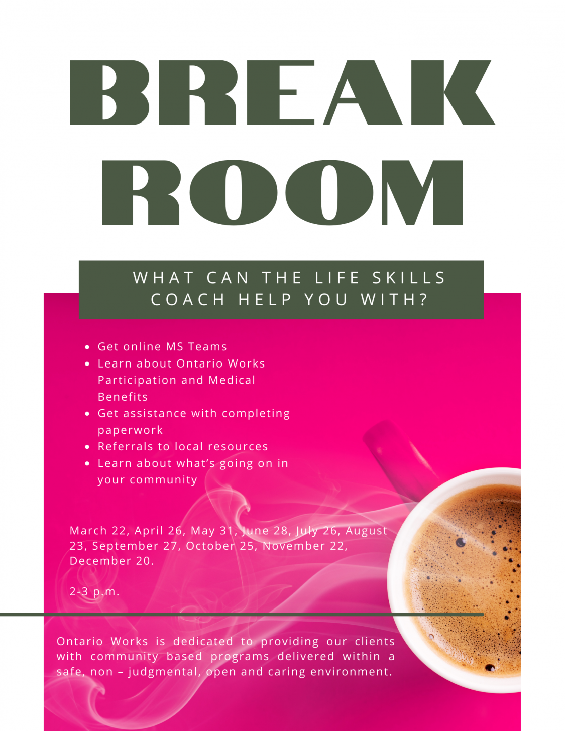 Break Room Flyer Mar 9 2021 | HNSS
